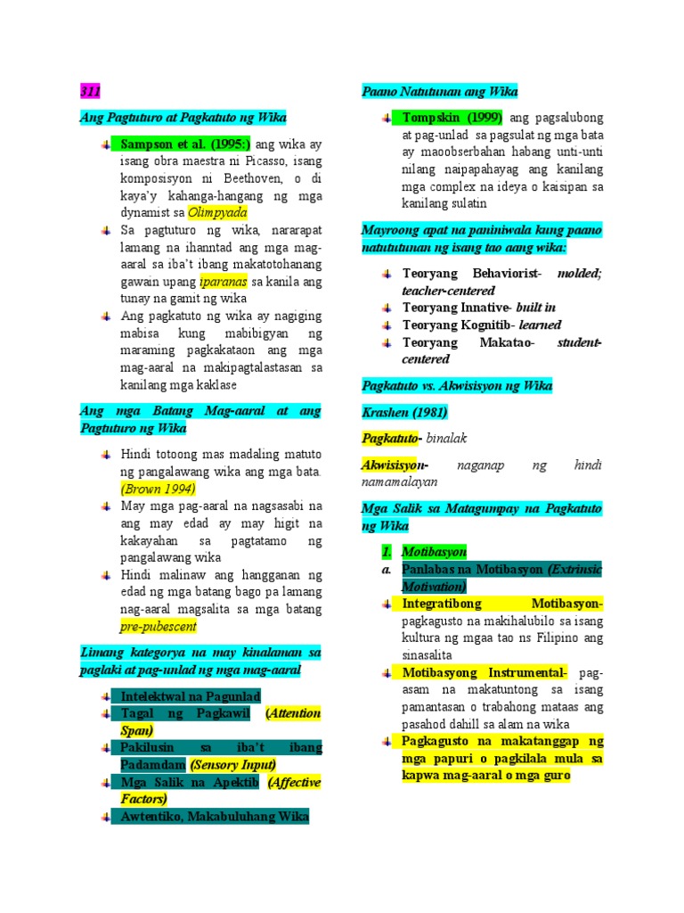 Ang Pagtuturo at Pagkatuto NG Wika | PDF