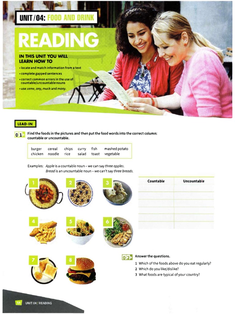 Unit 4 - Reading - Food & Drink | PDF