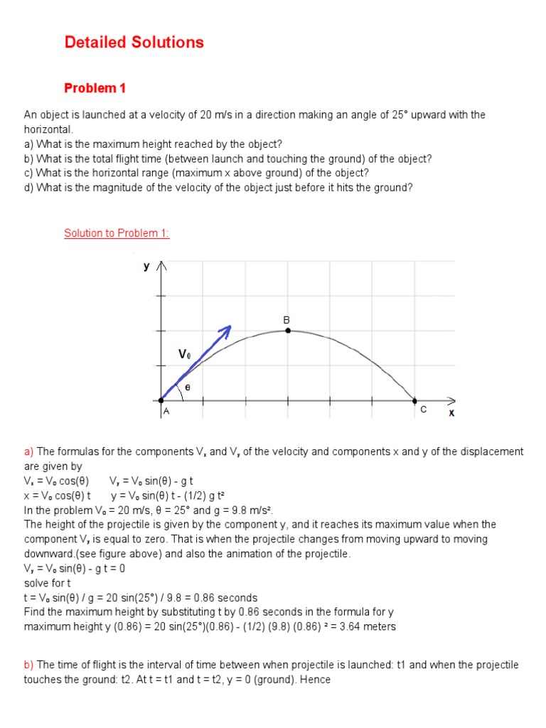 Detailed Solutions. Grade 9 | PDF | Acceleration | Projectiles