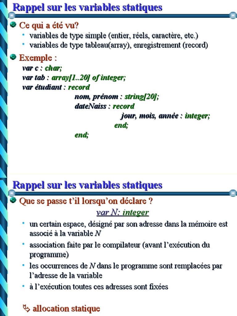 Chapitre 3 Liste Chainée | PDF | Pointeur (programmation) | Variable (informatique)