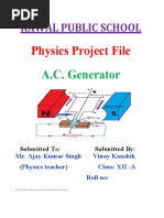 PHYsics Class12 Project Report Cbse 2020-2021 On Topic Ac Generator ...