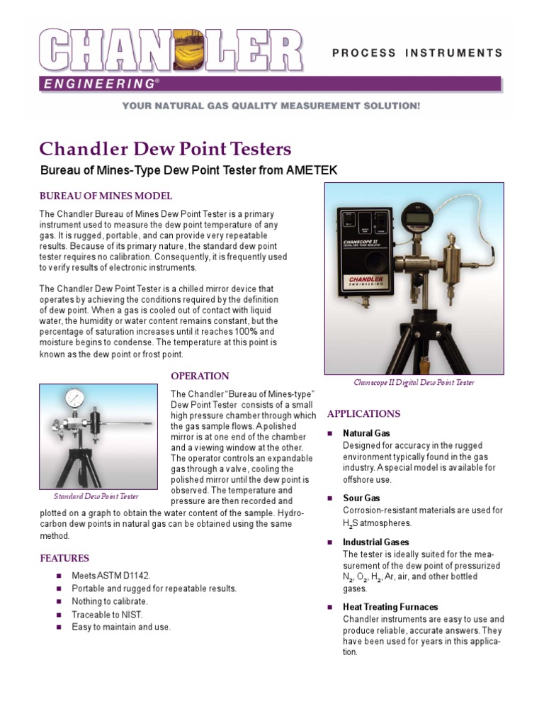 Chanscope II Water Dew Point Tester | PDF | Humidity | Thermodynamics