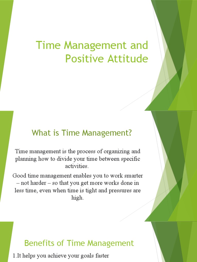 Time Management and Positive Mindset | PDF | Time Management ...