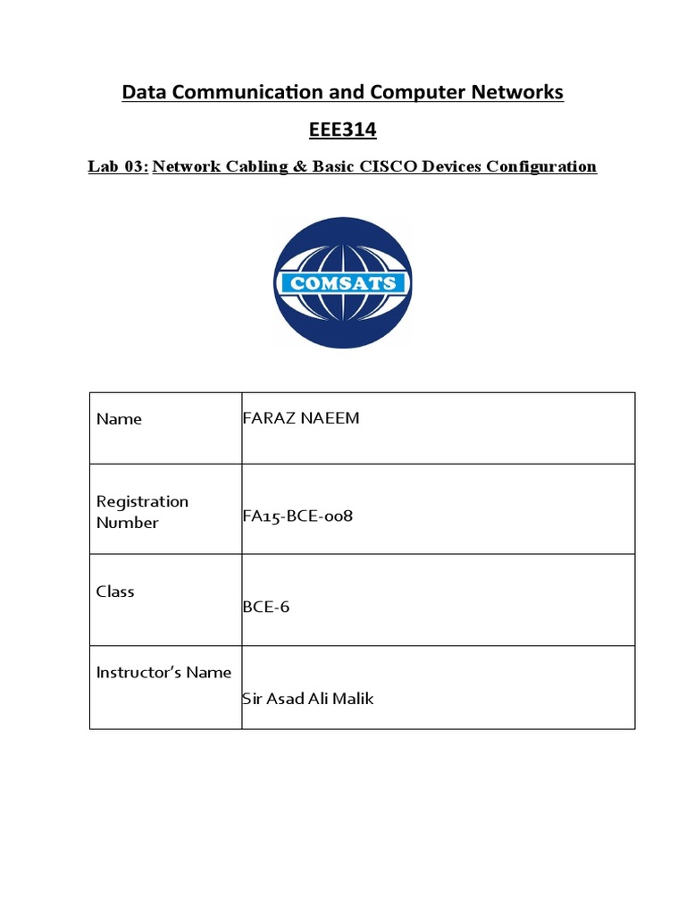 DCCN Lab Report 3 | PDF | Computer Network | Router (Computing) DCCN Lab Report 3 | PDF | Computer Network | Router (Computing)