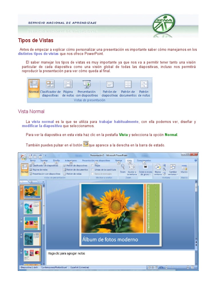Tipos de Vistas en PowerPoint | PDF | Ventana (informática) | Microsoft ...