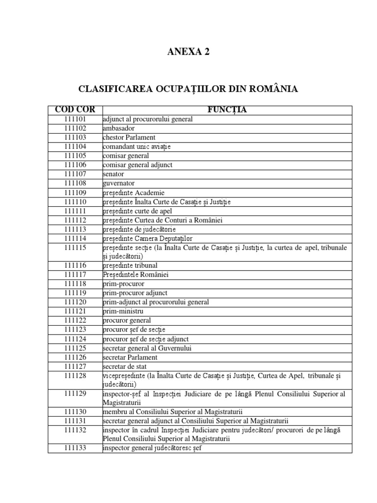 Cod Cor Romania | PDF