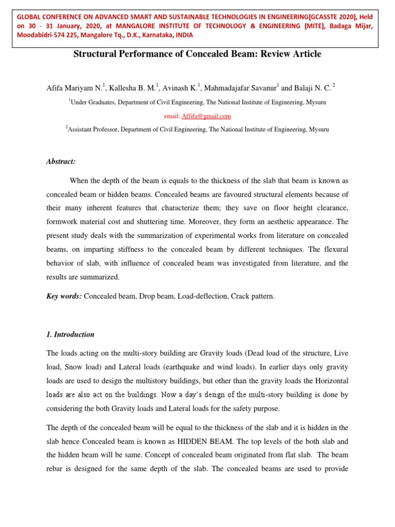 Concealed Beam Structural Performance Review | PDF | Beam (Structure ...