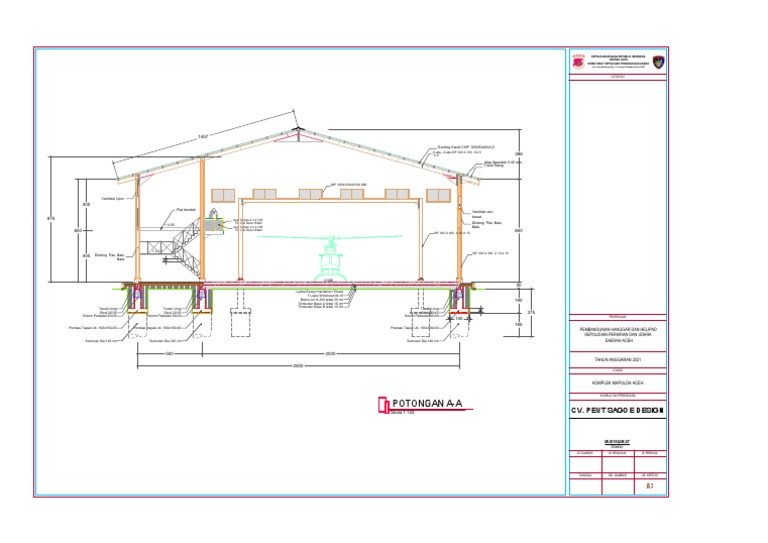 Potongan A-A: Gording Kanal CNP 125x50x20x3,2 | PDF