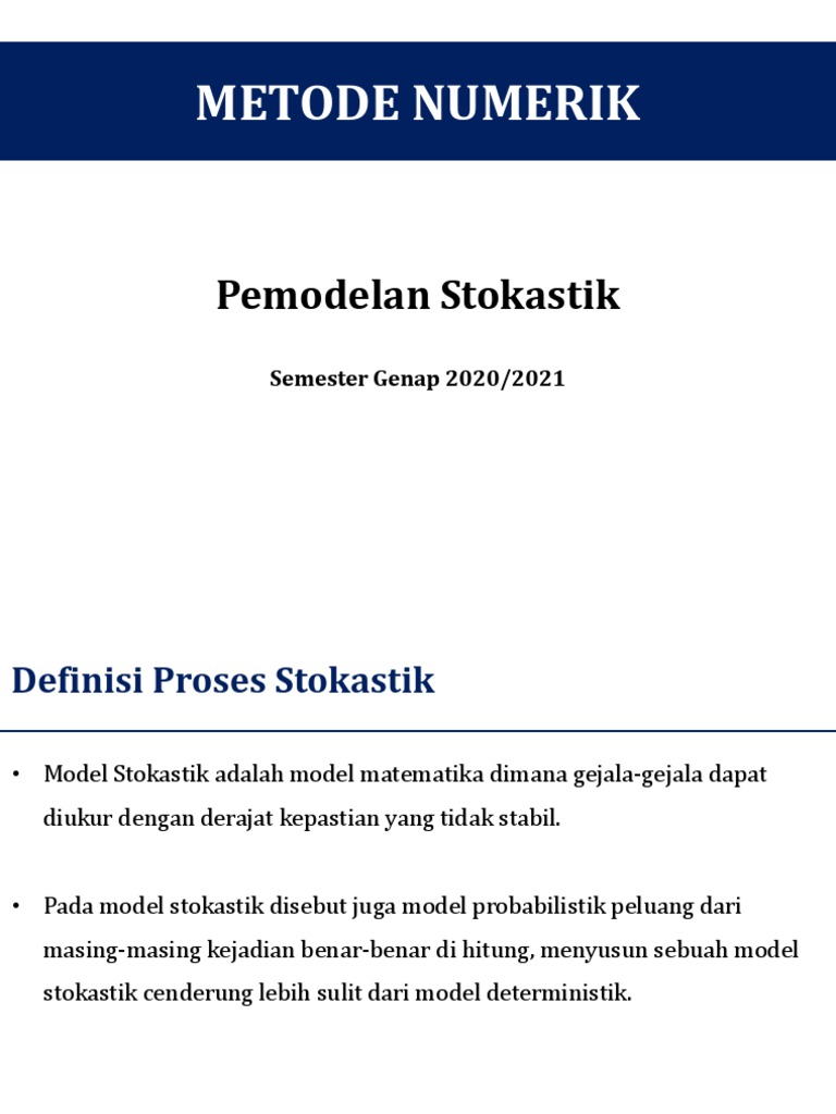 Pemodelan Proses Stokastik dan Deterministik | PDF | Komputer