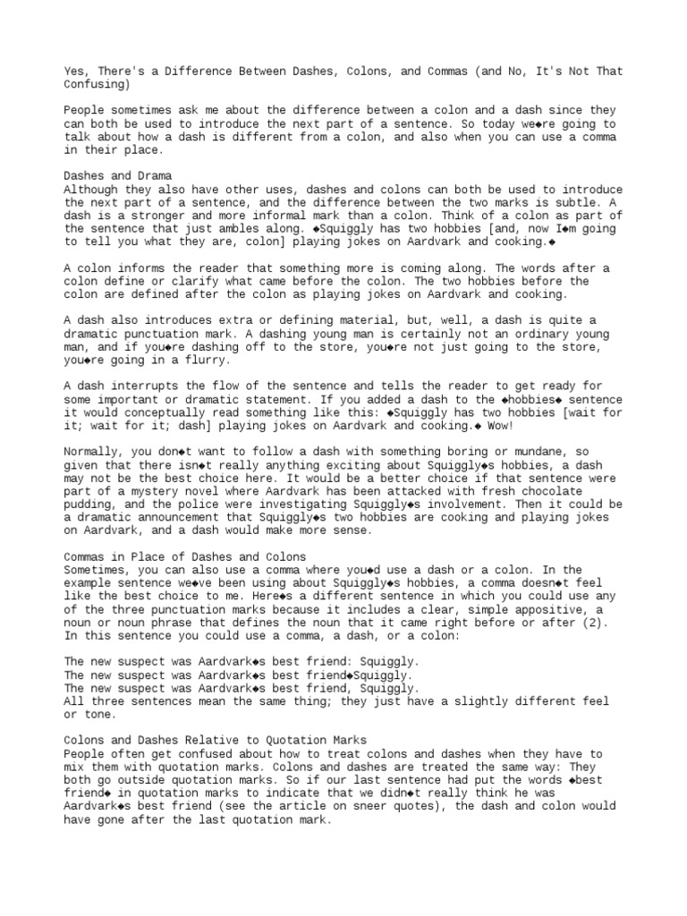 Yes, There's A Difference Between Dashes, Colons, and Commas and No, It ...