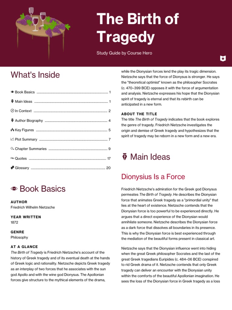 The Birth of Tragedy | PDF | Friedrich Nietzsche | Tragedy
