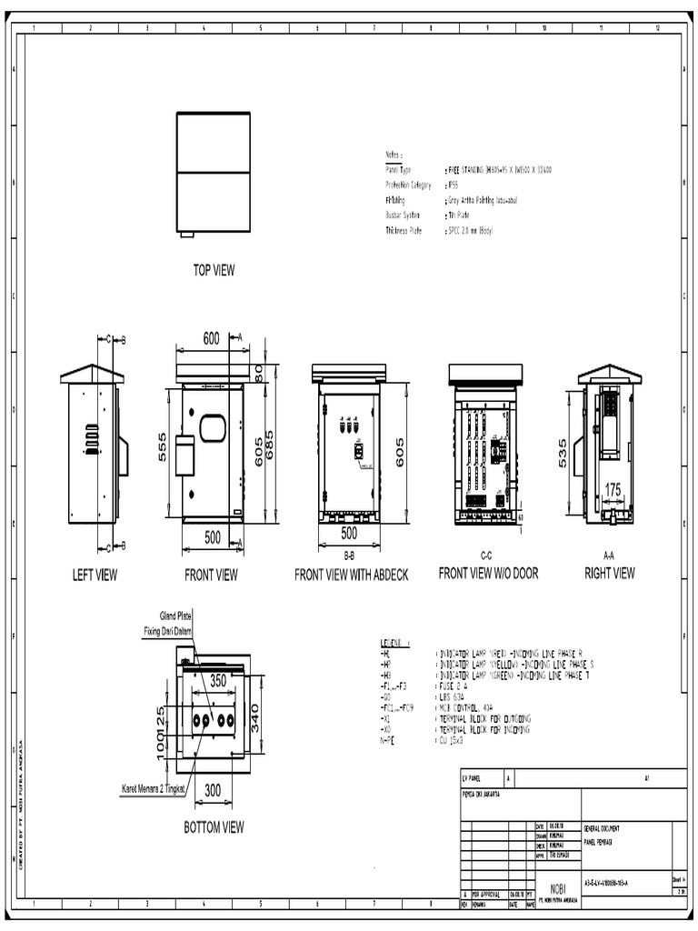Drawing Dan Certifikat IP 55 Panel Pembagi - 2 | PDF