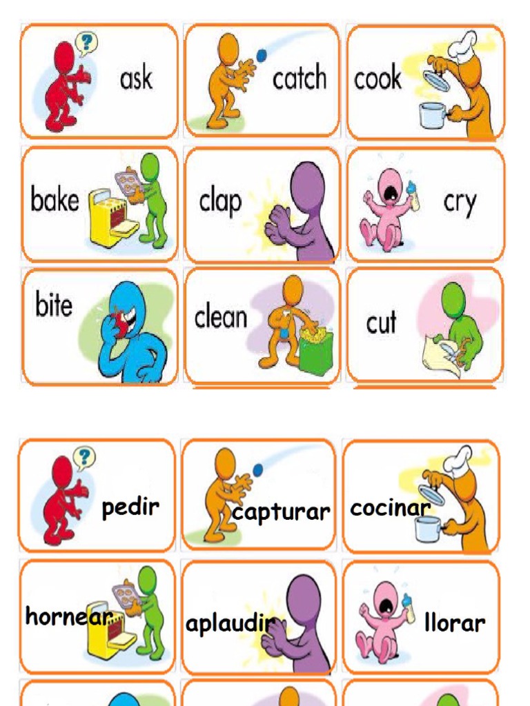 Loteria Verbos En Ingles Pdf