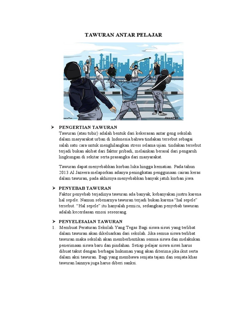 Tawuran Antar Pelajar | PDF