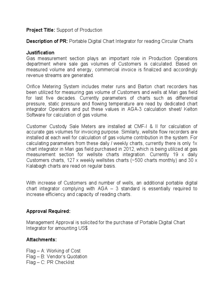 Requirement of Chart Integrator (Justification) | PDF