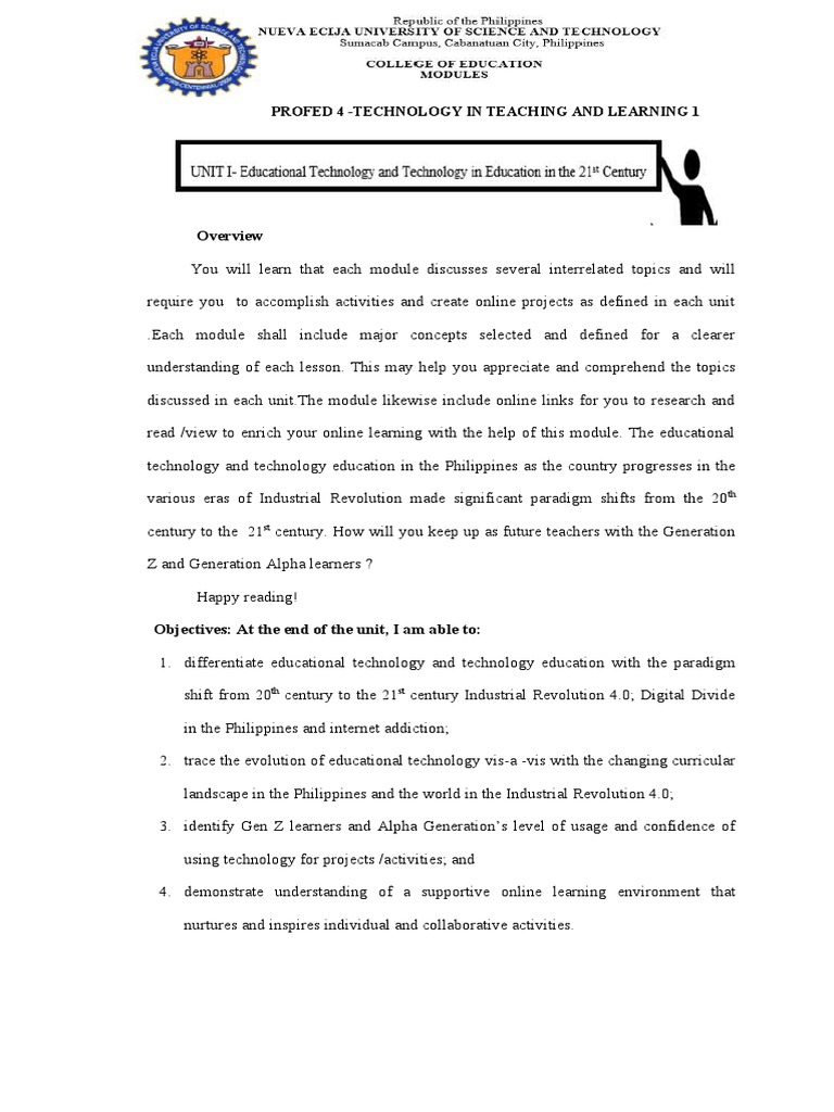 Profed 4 - Technology in Teaching and Learning 1 | PDF | Educational Technology | Information ...