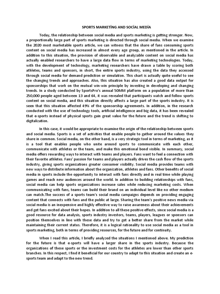 Sports Marketi̇ng and Soci̇al Medi̇a | PDF | Popular Culture & Media ...