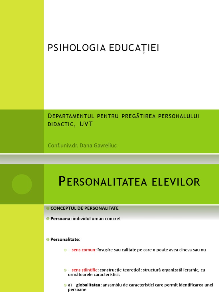 Tema 5 Personalitatea | PDF
