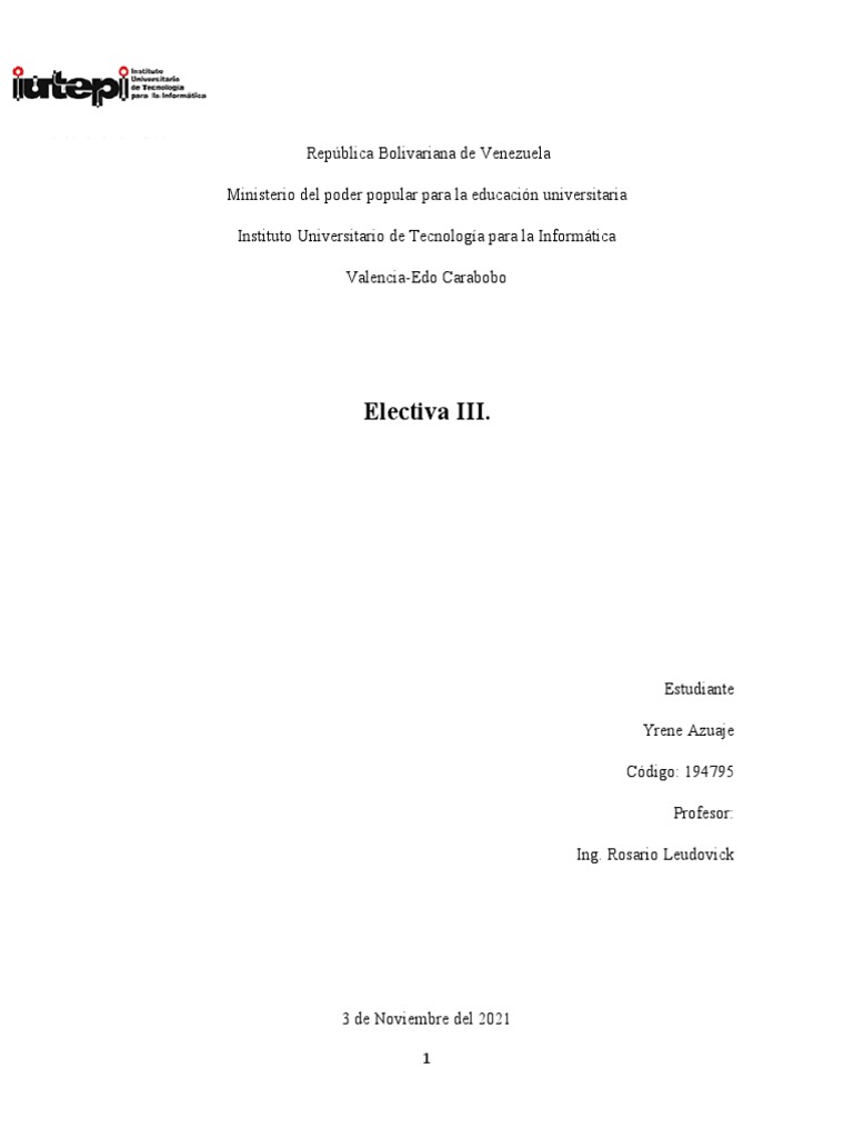 Informe Electiva | PDF | Economias