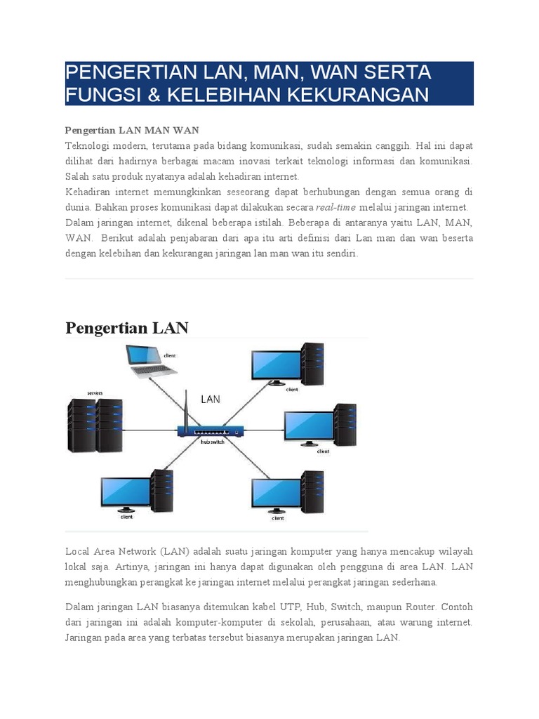 Pengertian Lan, Man, Wan | PDF | Teknologi & Rekayasa