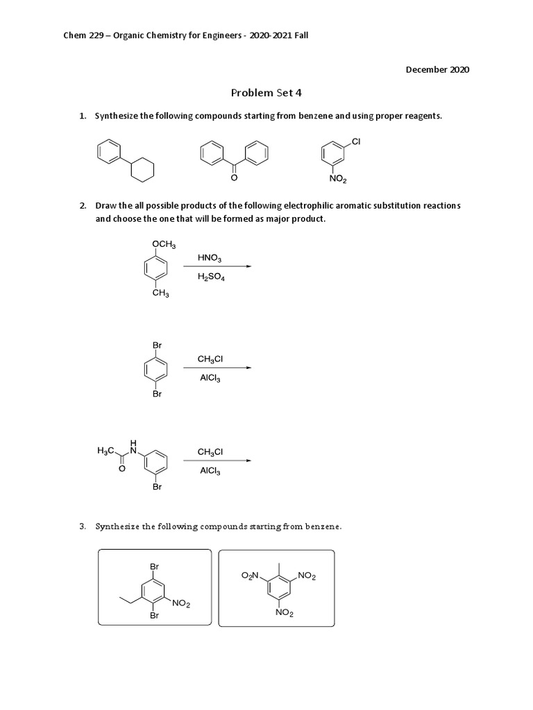 Organic Chemistry Problem Set 4 | PDF