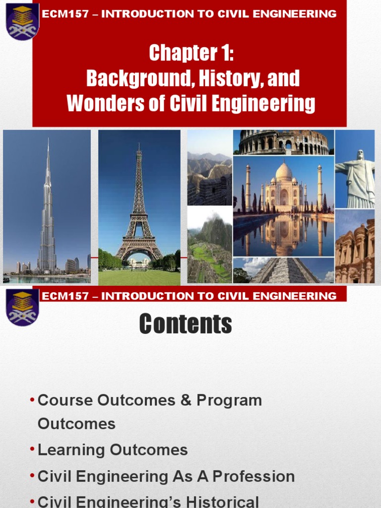 CHAPTER 1 Background, History, and Wonders of Civil Engineering | PDF ...