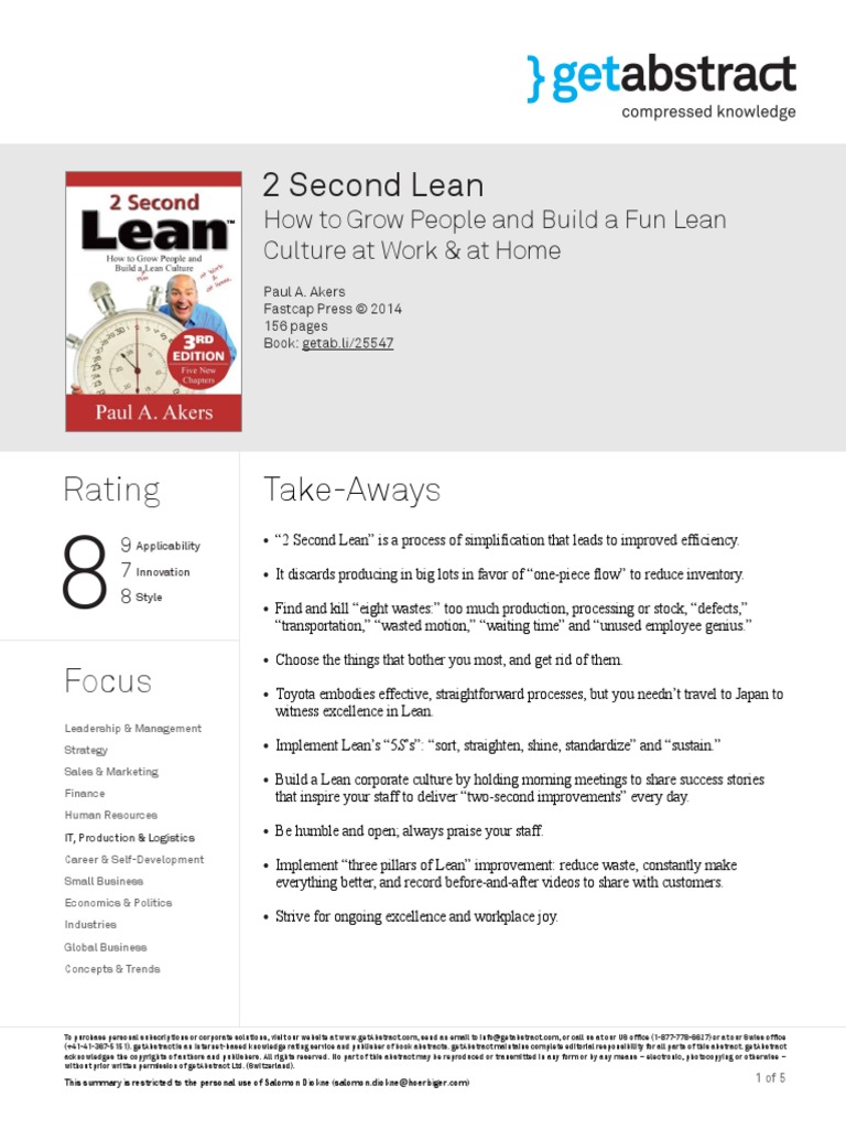 2 Second Lean Akers en 25547 | PDF | Lean Manufacturing | Business