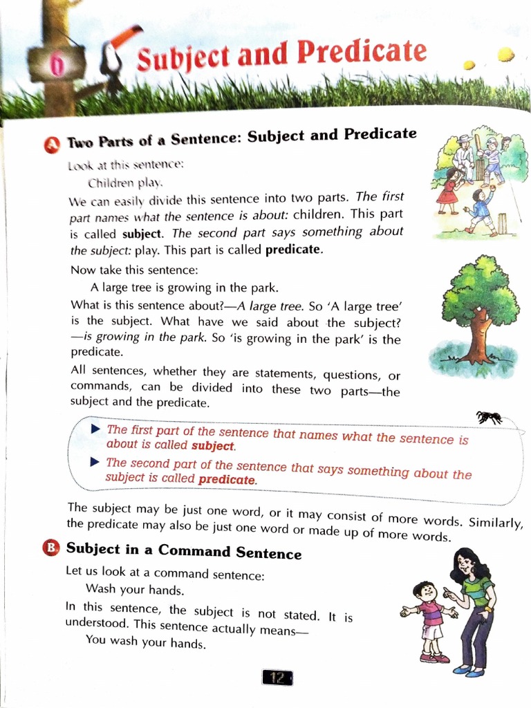 4 - English - Subject and Predicate - Chapter | PDF
