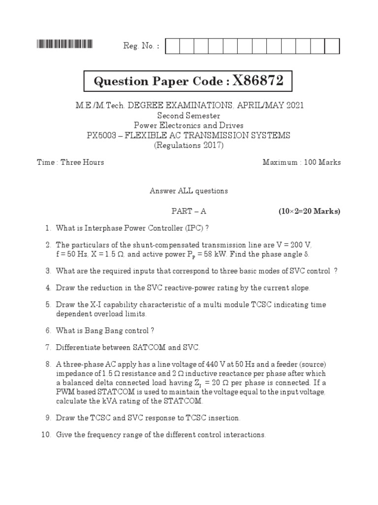 Power Electronics Exam Paper 2021 | PDF | Electronic Engineering ...
