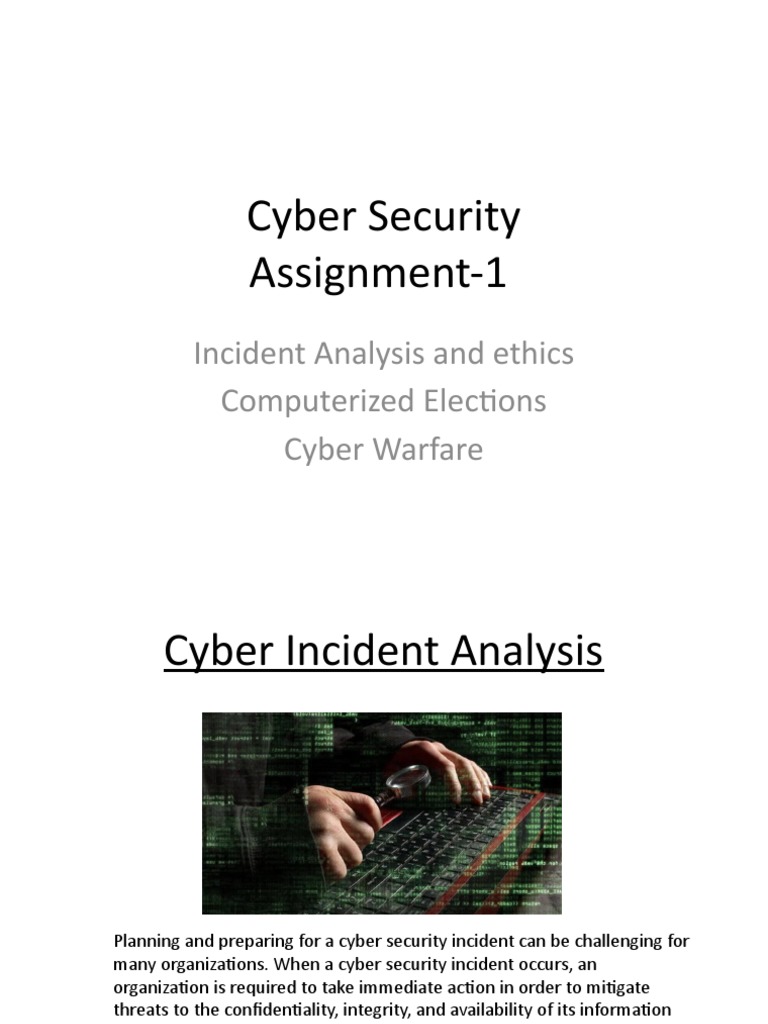 Cyber Security Assignment-1: Incident Analysis and Ethics Computerized ...