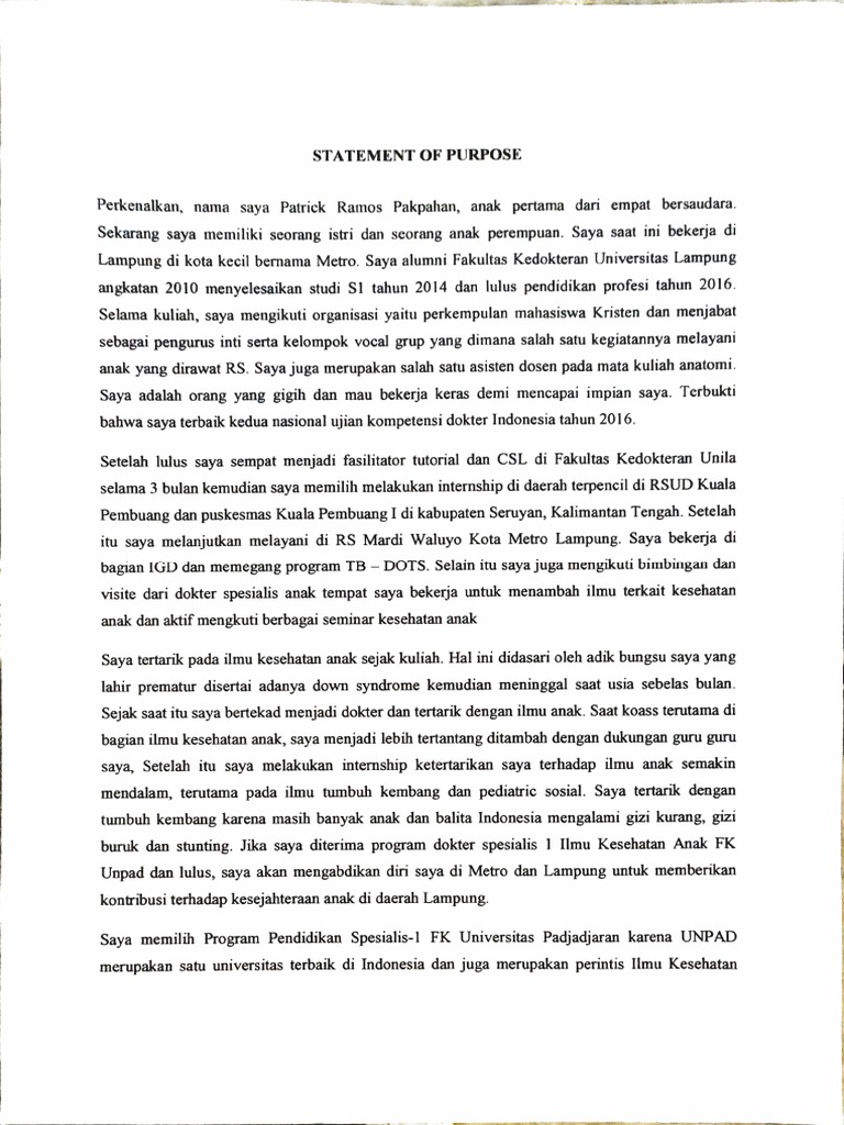 Statement of Purpose | PDF