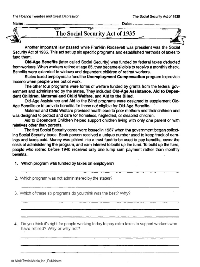 Great Depression Worksheets | PDF | New Deal | Franklin D. Roosevelt
