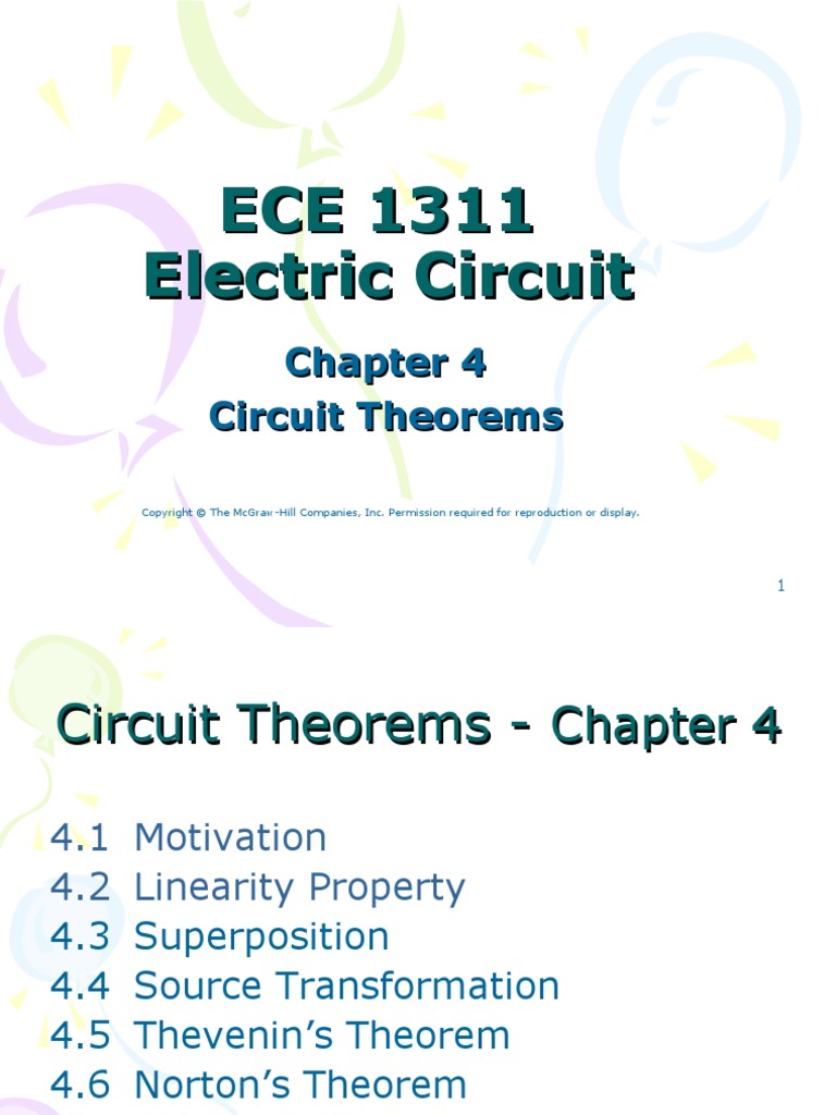 Lecture 04 Circuit Theorems Revised Pdf Electrical Network Linearity