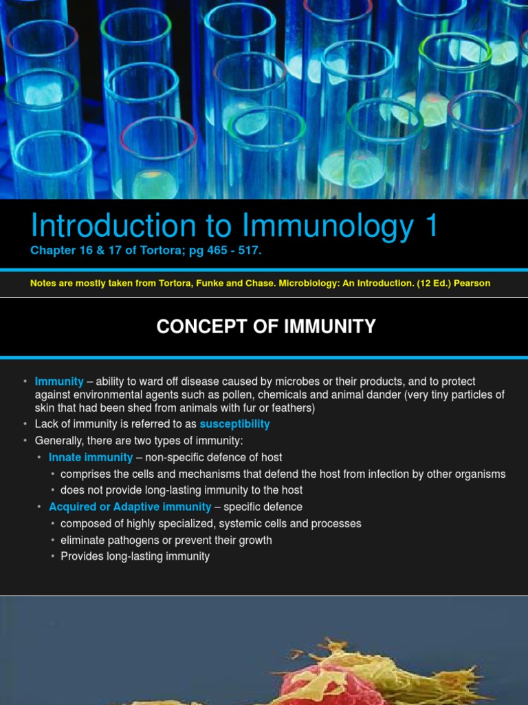Introduction To Immunology 1: Chapter 16 & 17 of Tortora PG 465 - 517 ...