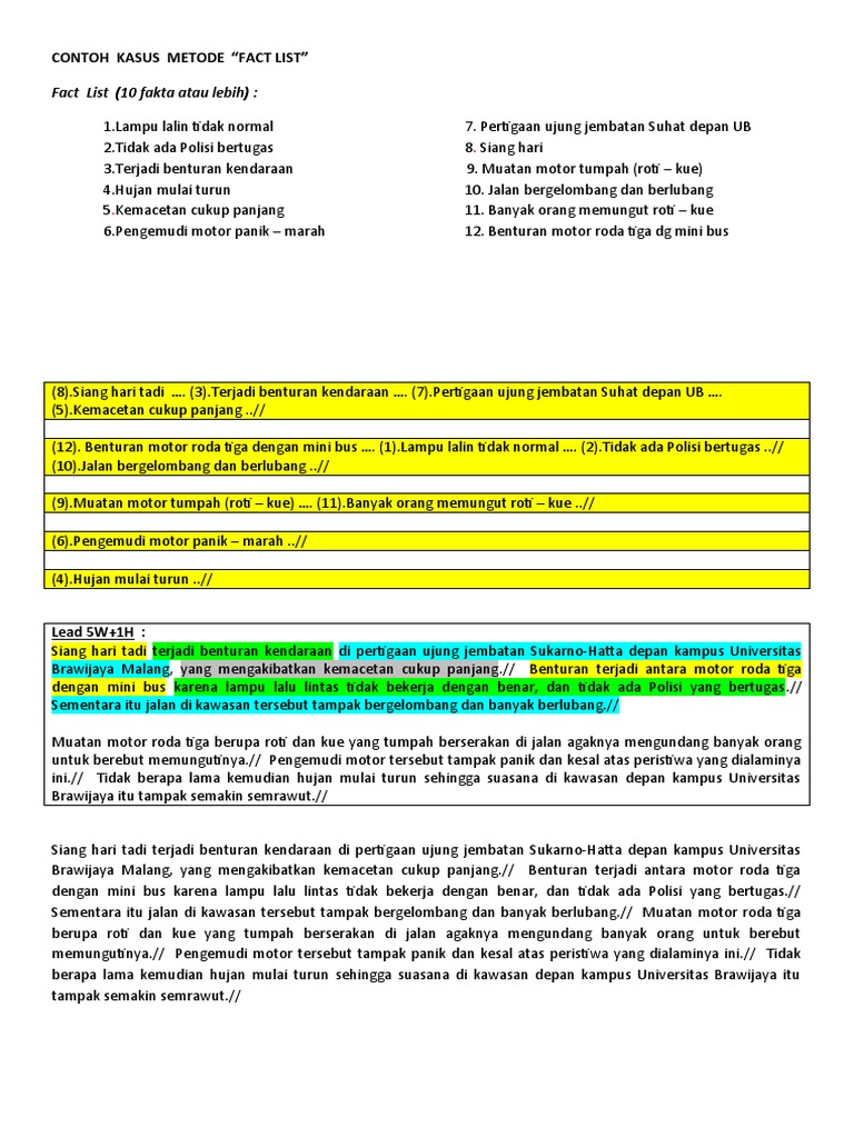 + Contoh Fact List | PDF