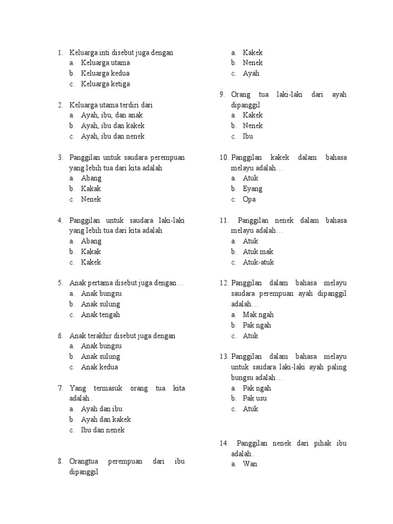Soal BMR KLS 1 | PDF