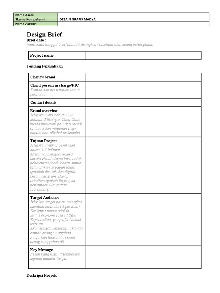 Design Brief (Basic Template) | PDF