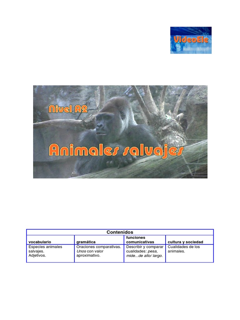 A2 Animales-Salvajes Actividad | PDF