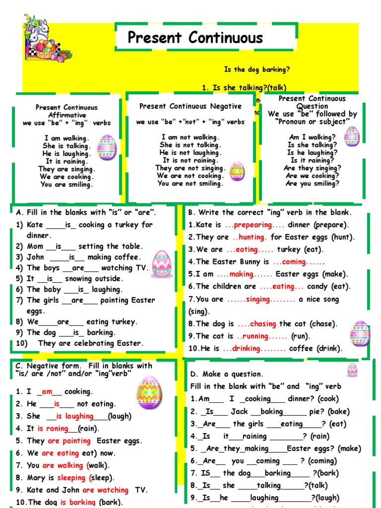 Present-Continuous - 1 Rezolvatt | PDF | Grammar | Linguistics