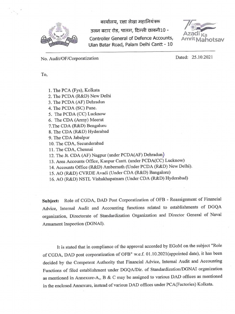 PCDA CDA Reassignment | PDF