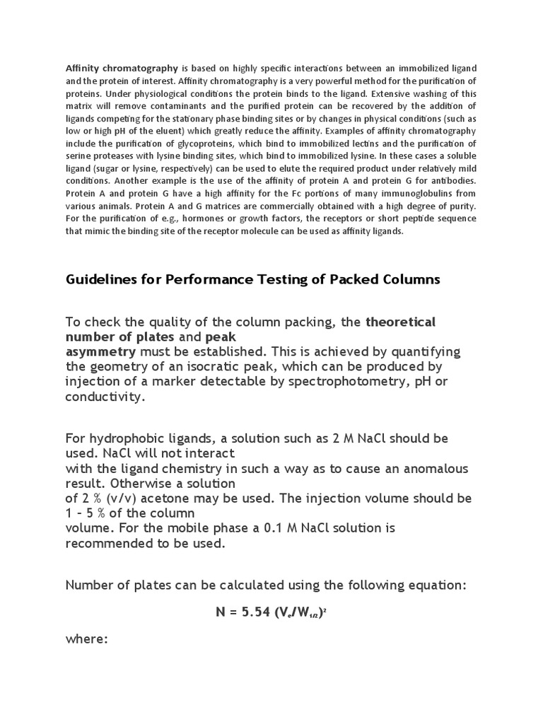 Guidelines For Performance Testing of Packed Columns | PDF | Protein ...