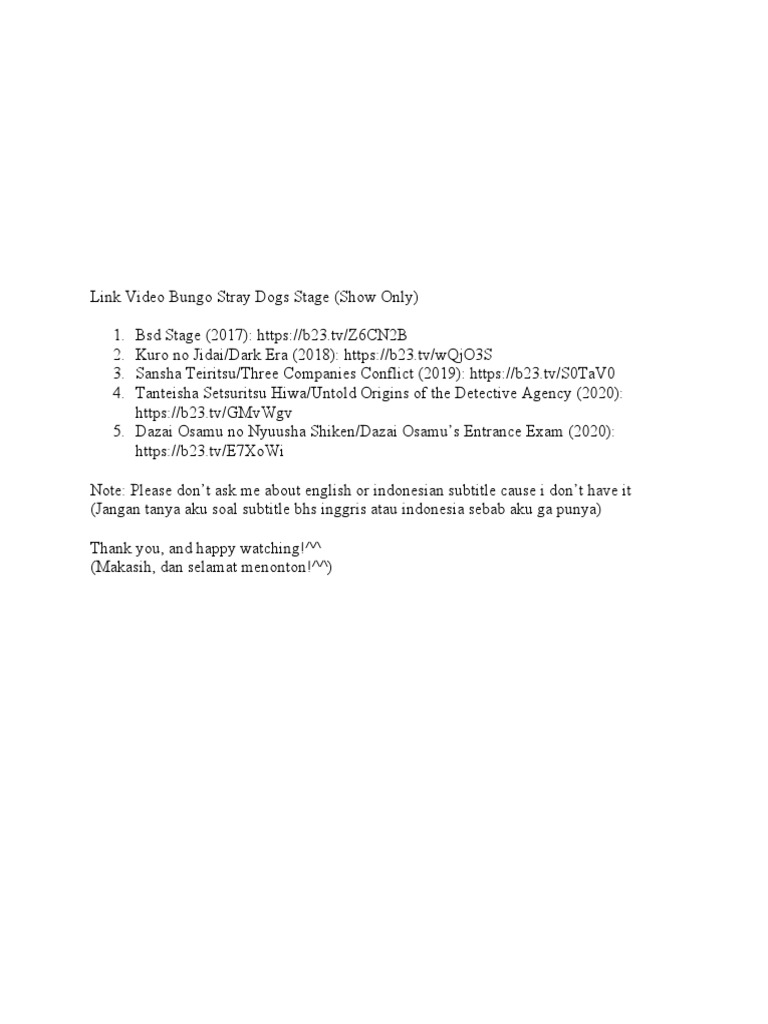 Link Video BSD Stage | PDF