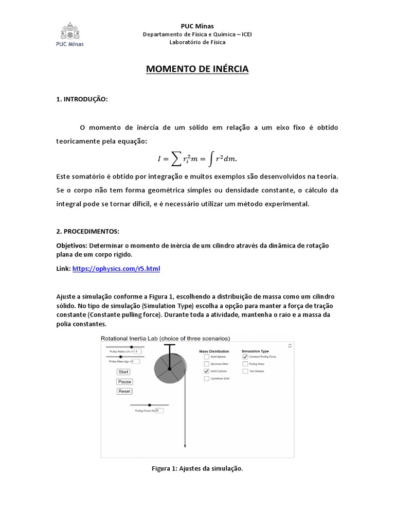 Momento de Inercia de Um Cilindro v1 | PDF