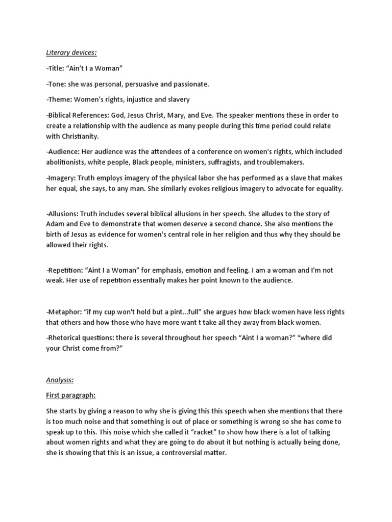 Analysis Aint I A Women | PDF | Jesus