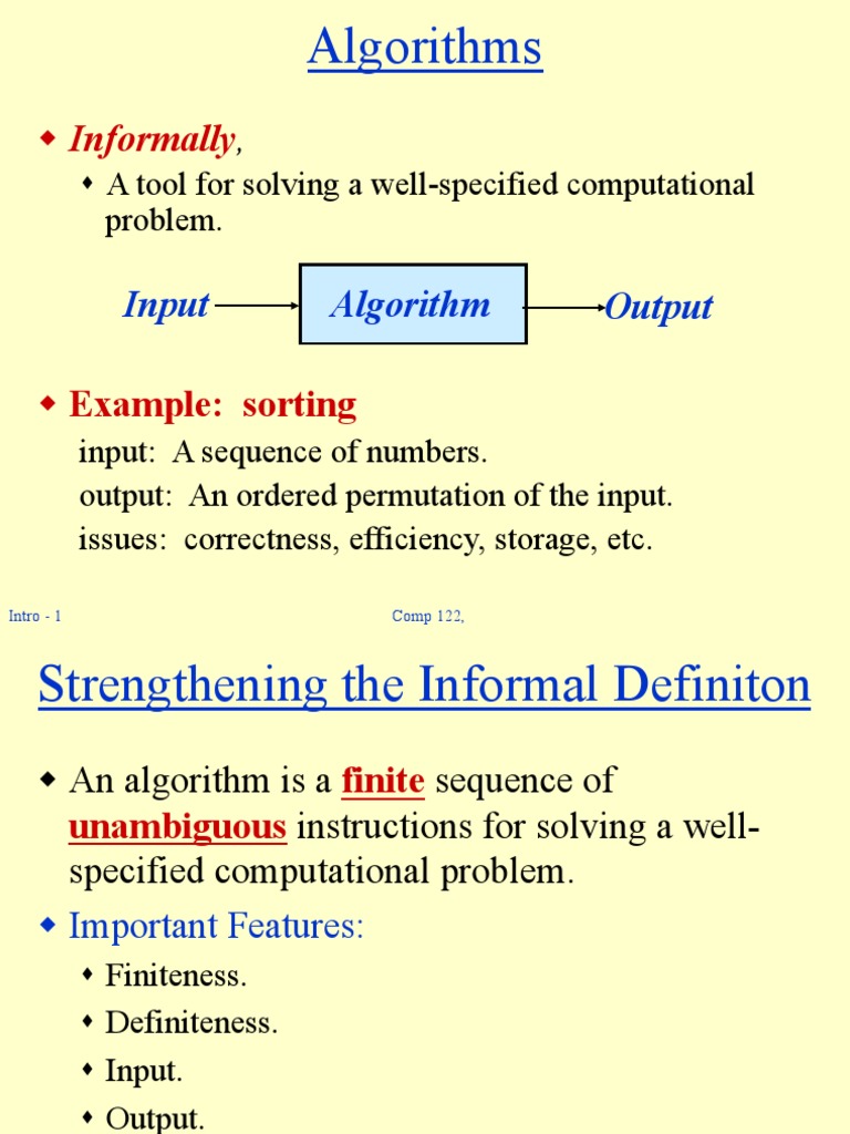 Informally Algorithm Input Output Pdf Algorithms Time Complexity 7453