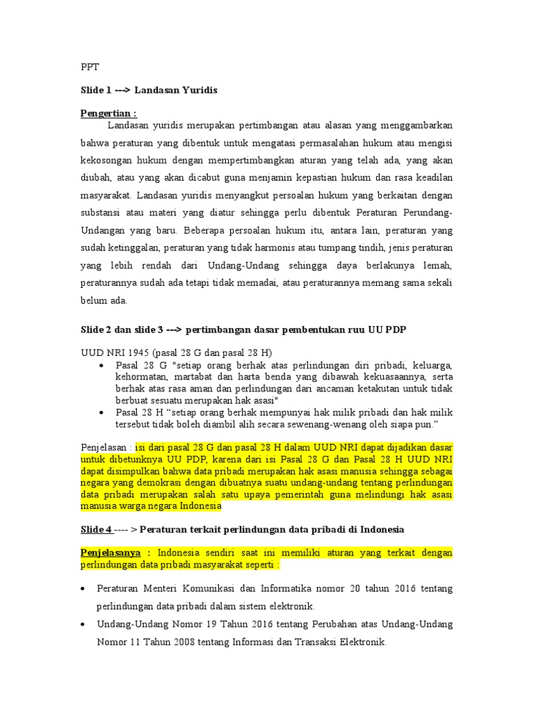 Bahan PPT Landasan Yuridis (PLKH) | PDF