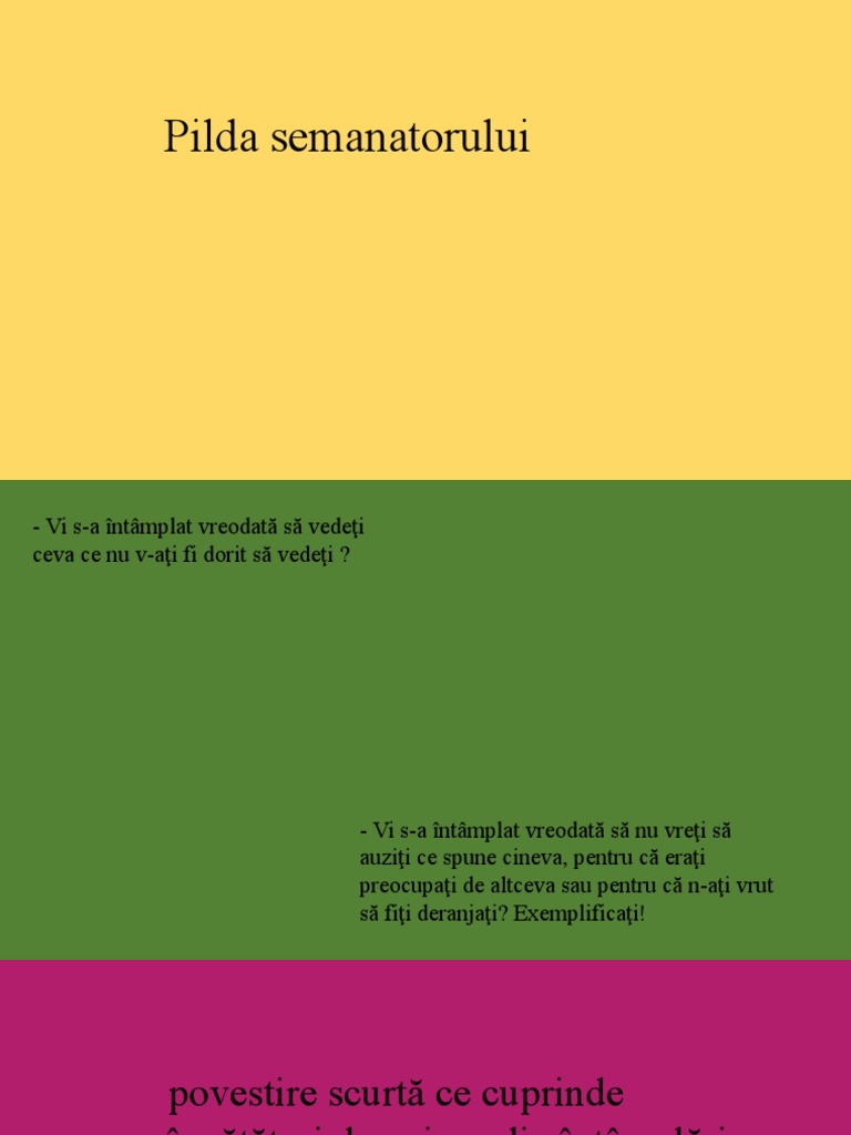 Pilda Semanatorului | PDF