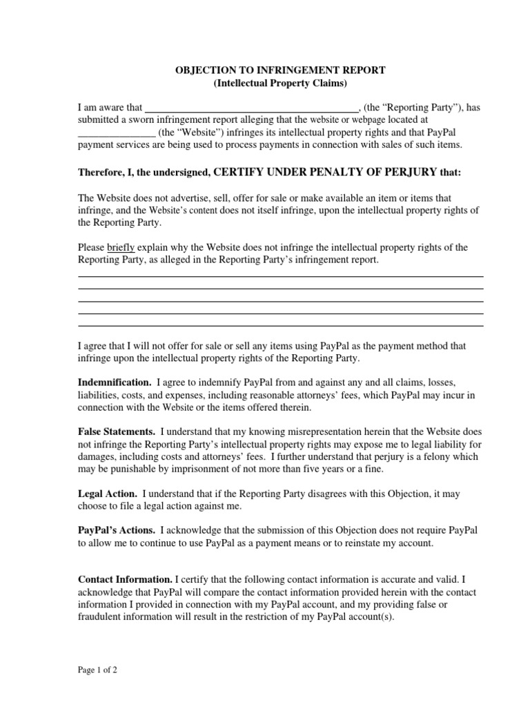 OIR En-Us | PDF | Pay Pal | Indemnity
