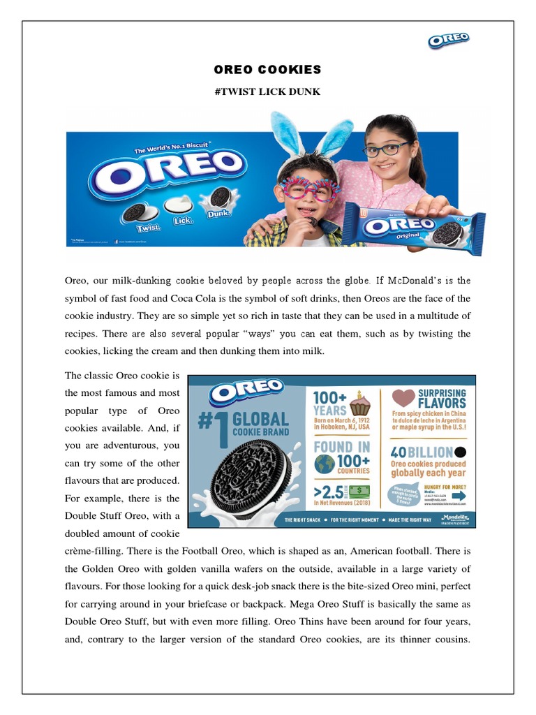 Oreo Advertisement Marketing Strategy | PDF | Cuisine | Foods