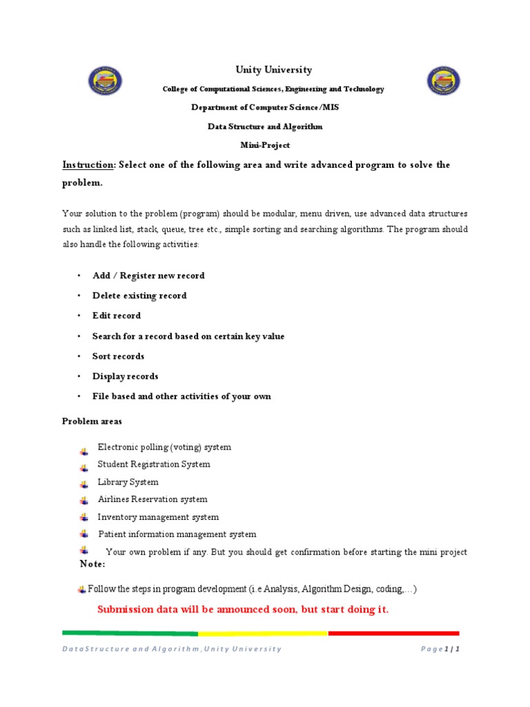 Data Structure Mini Project List (April 2021 CS) | PDF | Art